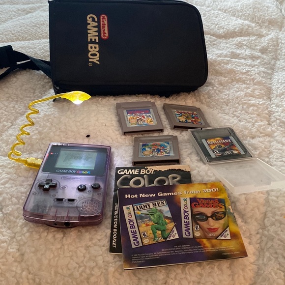 Nintendo | Accessories | Game Boy Color With 4 Games Light And Case It ...